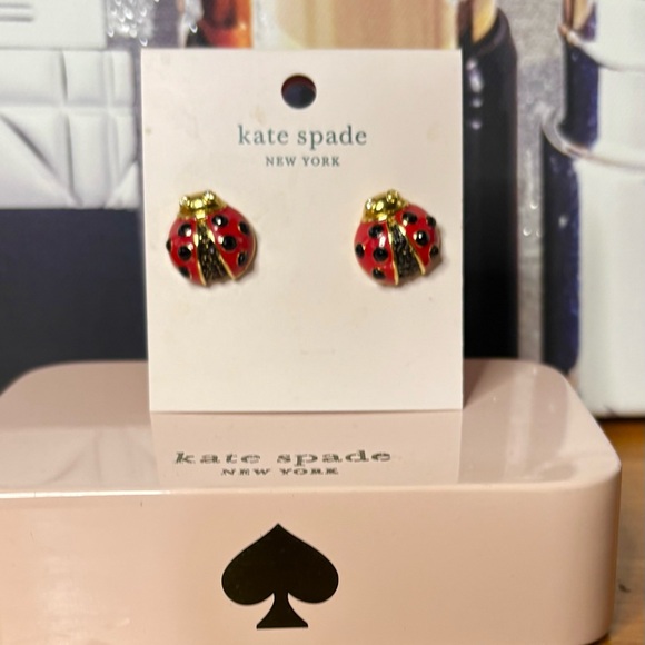 kate spade | Accessories | Kate Spade Red And Gold Ladybug Studs | Poshmark
